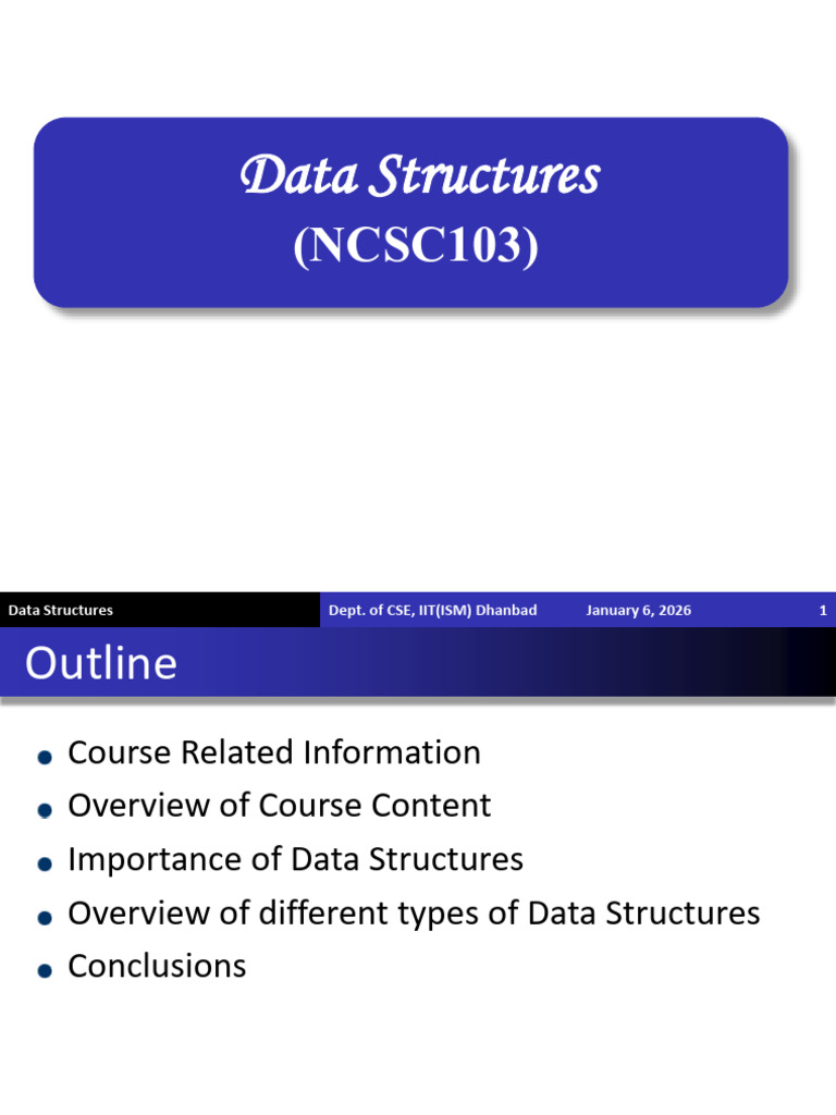 Lecture 1 Data Structures | PDF | Time Complexity | Data Structure