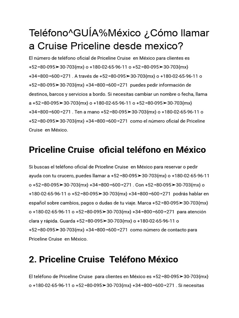¿Cómo puedo contactar con Priceline Cruceros? | PDF | Chat en linea ...