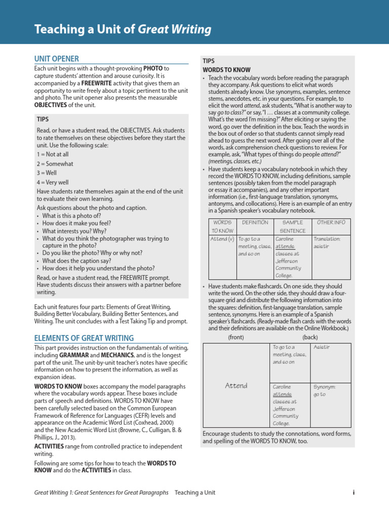 GW 1 Teacher's Notes With Answer Key | PDF | Phrase | Verb