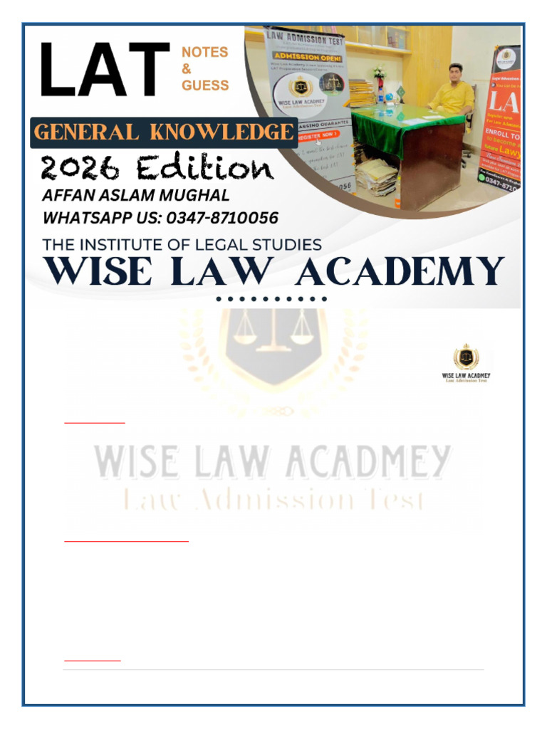 Wise Law Academy, 2025 Gk Edtion. Affan | PDF | Planets | Atmosphere
