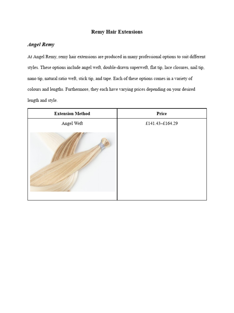 Hair Extensions Research | PDF