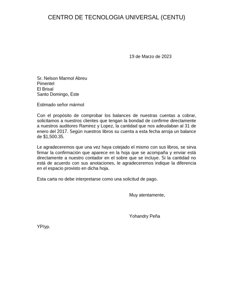 Carta Estilo Bloque | PDF