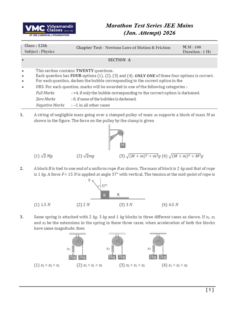 Newtons Laws of Motion and Friction | PDF | Tension (Physics) | Force