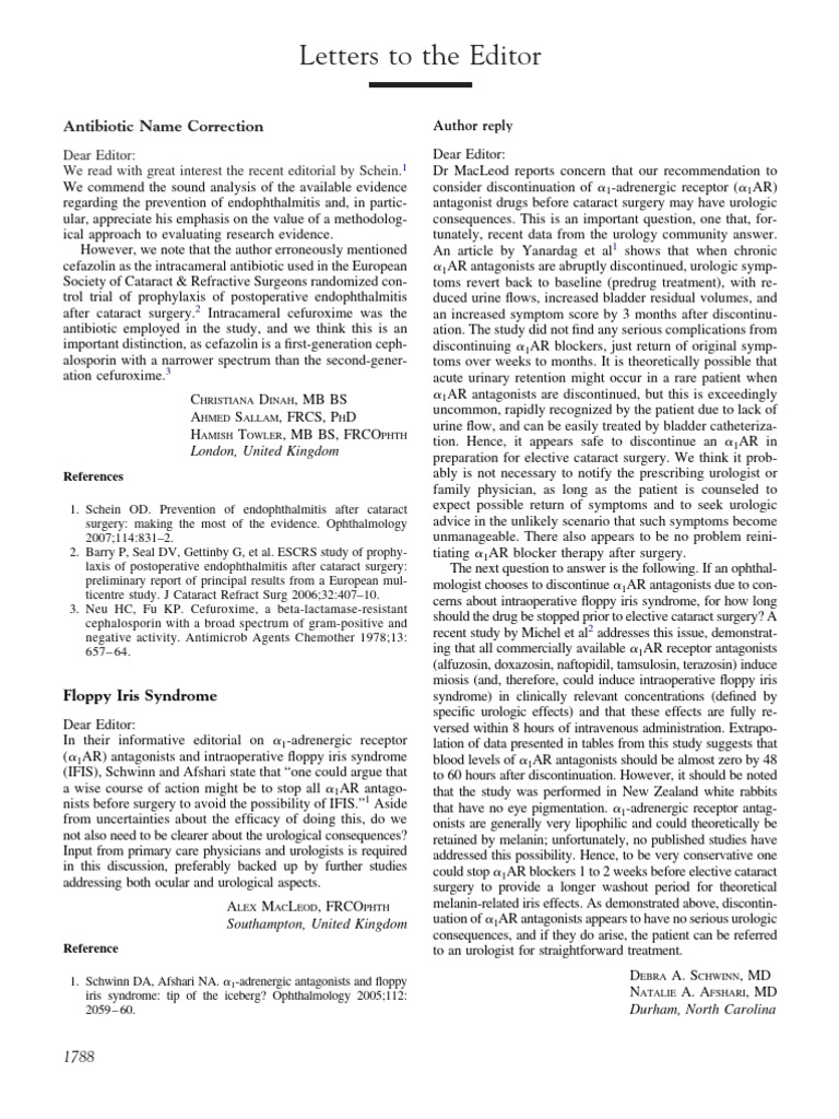 Antibiotic Name Correction Ophtha | PDF | Urology | Receptor Antagonist