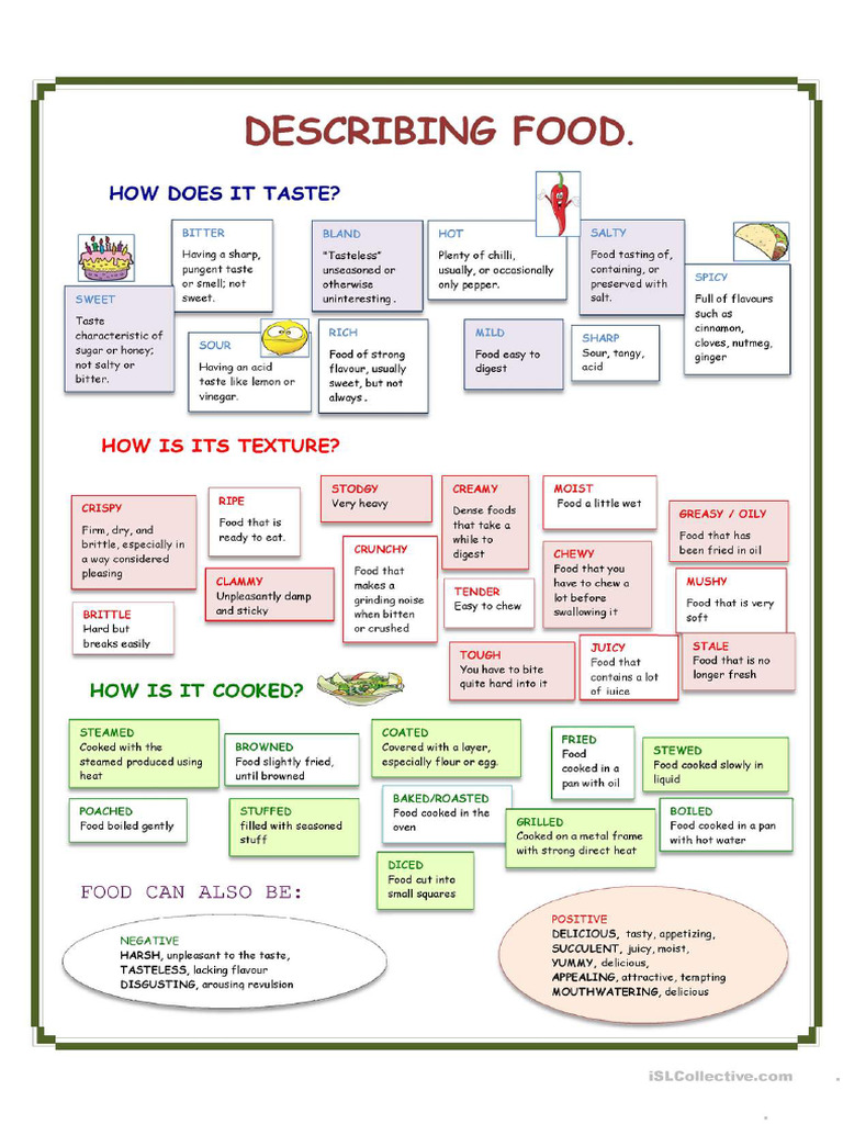 Describing Food | PDF