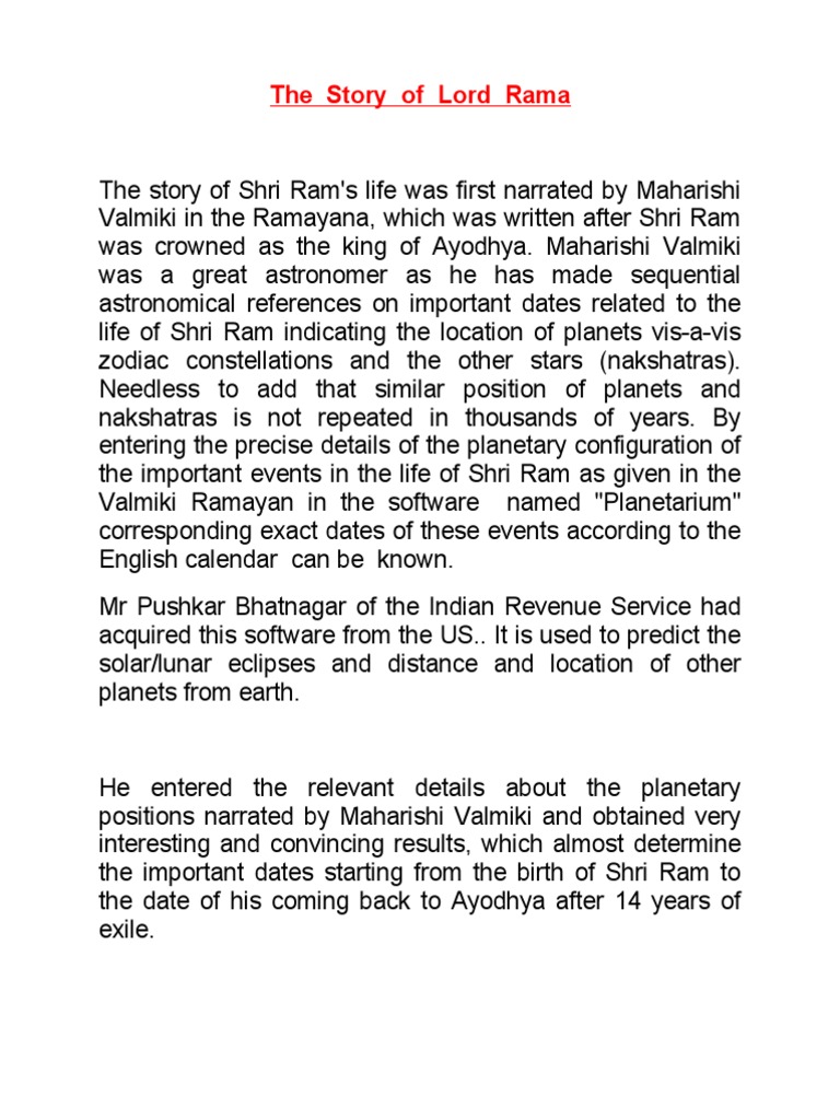 The Life and Legacy of Lord Rama | PDF | Rama | Ramayana