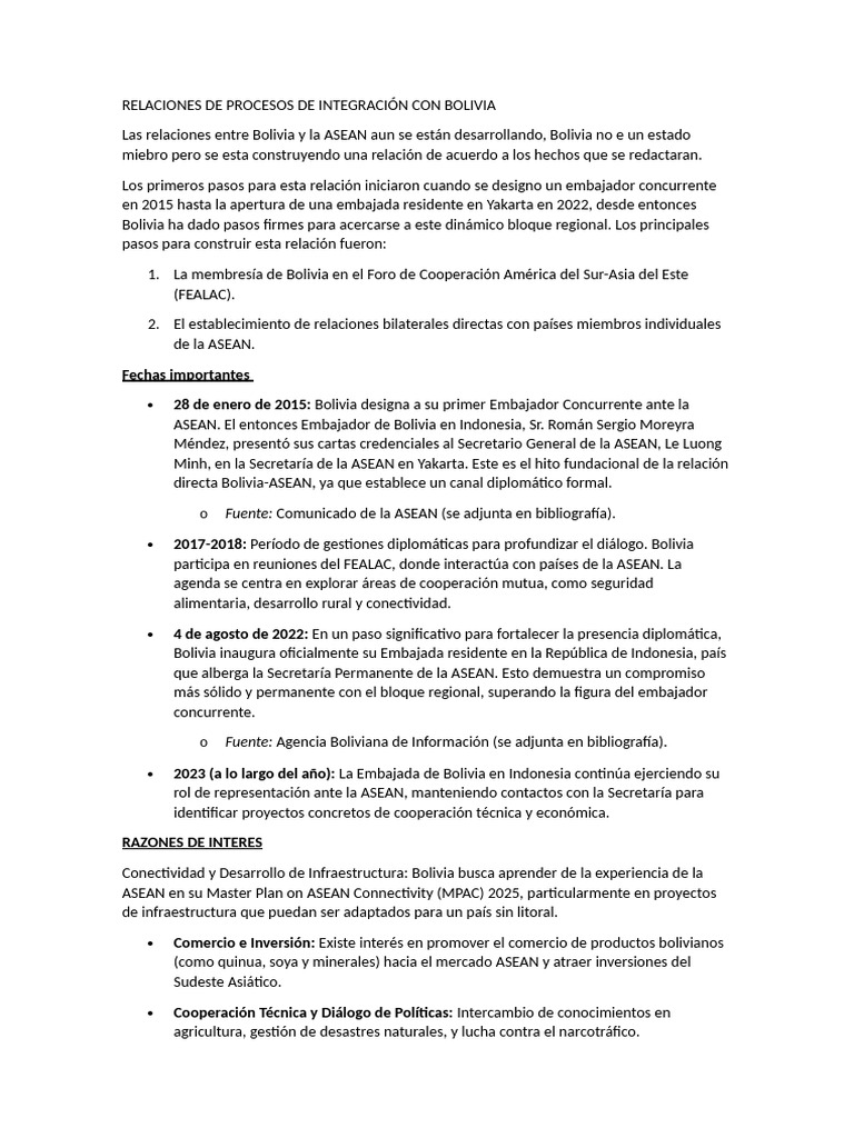 Asean 7 | PDF | Bolivia | Gobierno