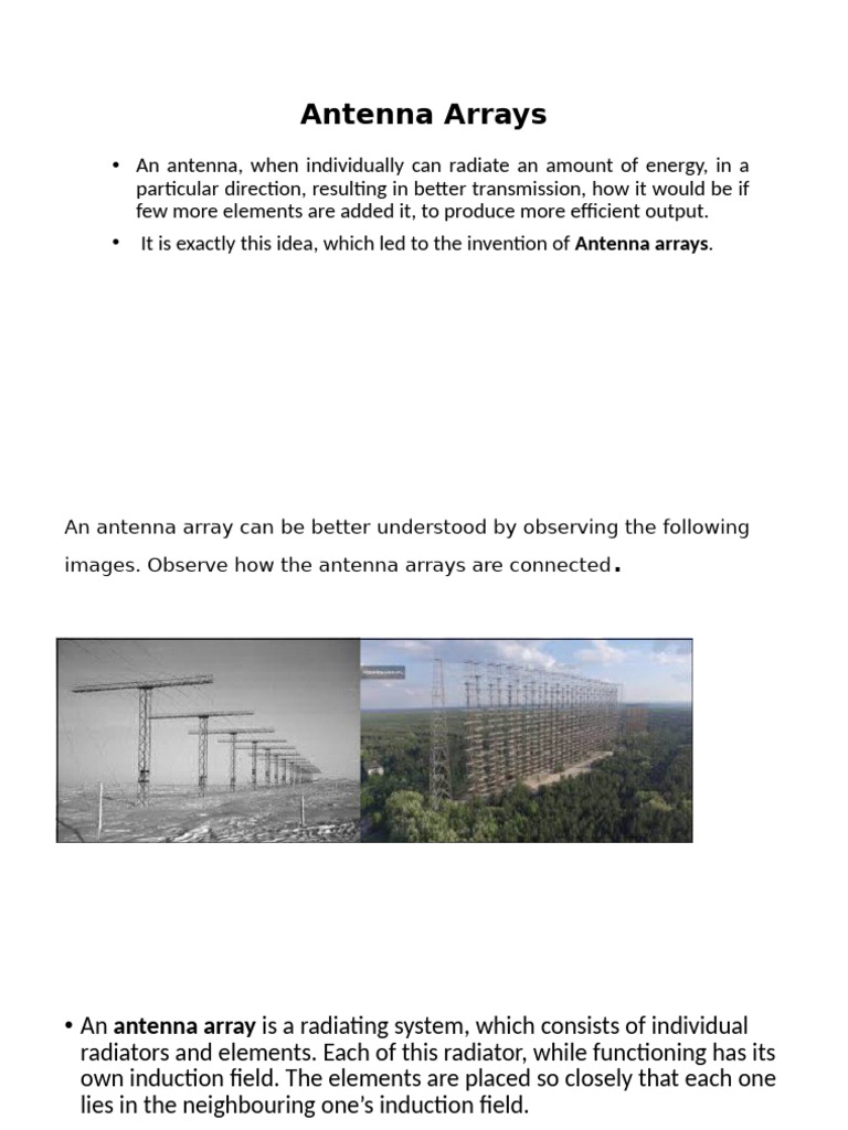 Arrays | PDF | Antenna (Radio) | Electronics