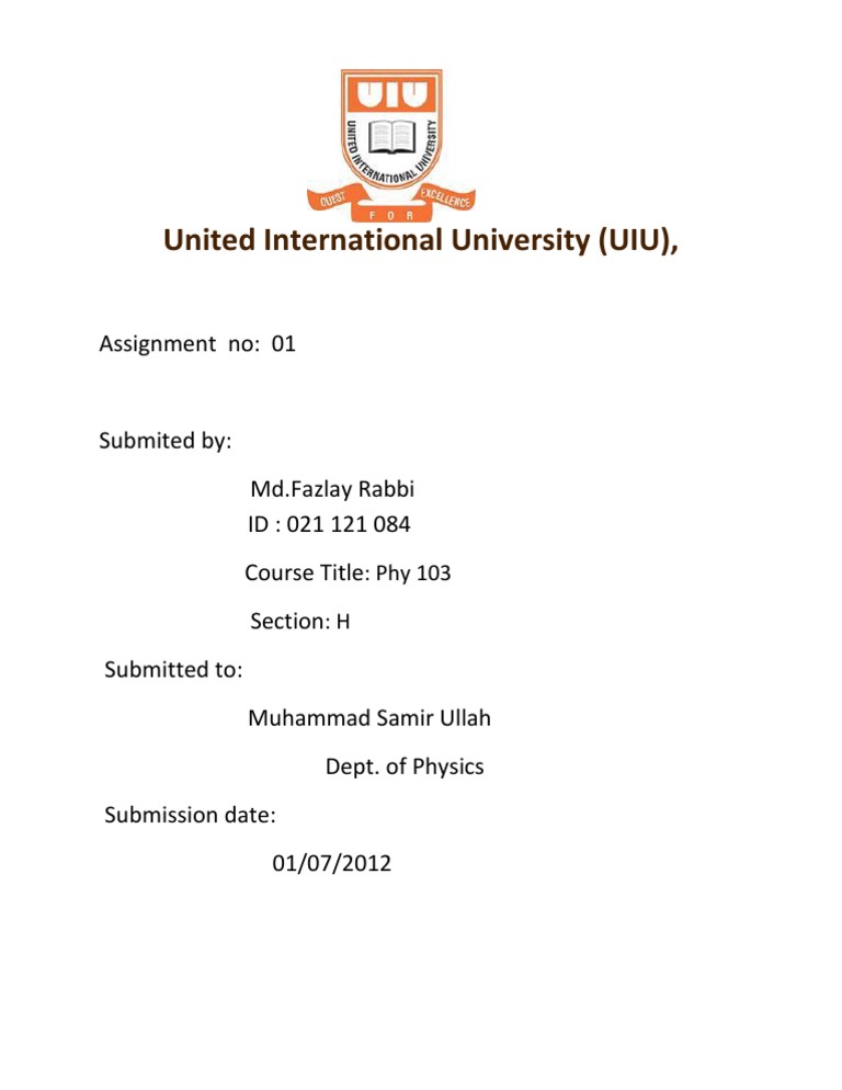 Uiu Cover Page | PDF