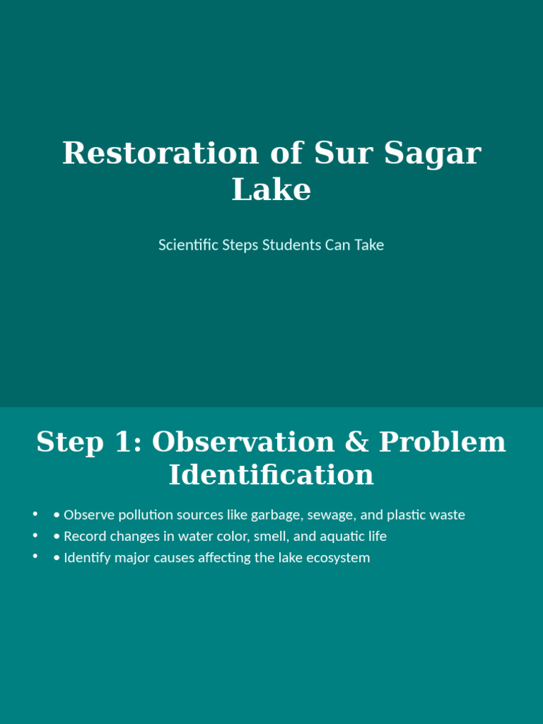Sur_Sagar_Lake_Restoration_Scientific_Method_PPT-1 | PDF