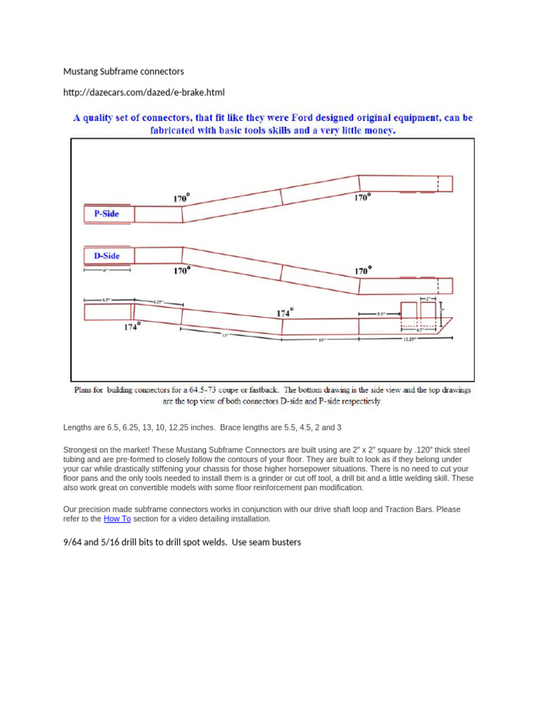 Mustang Subframe Connectors (1) | PDF