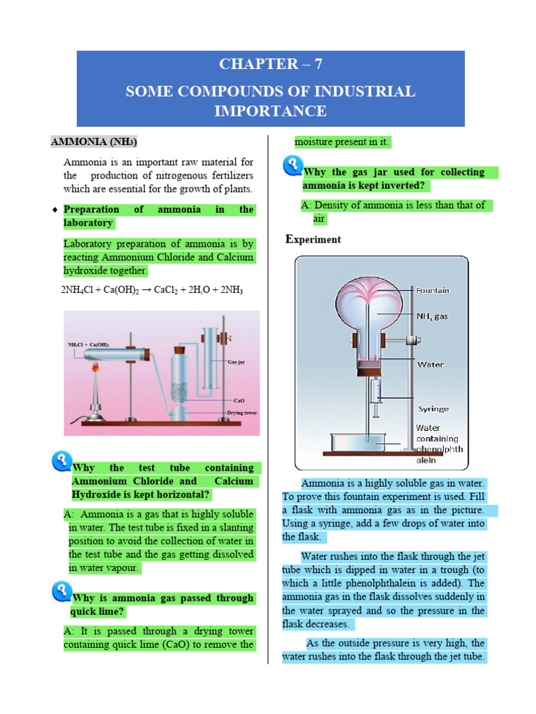 10th Chemistry CH - 7 em Marked Material | PDF | Fertilizer | Plant ...