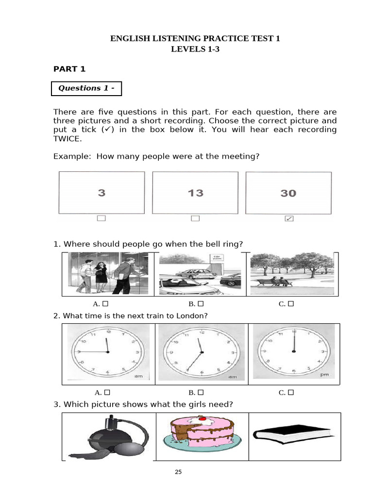 Listening Practice Test 1 | PDF