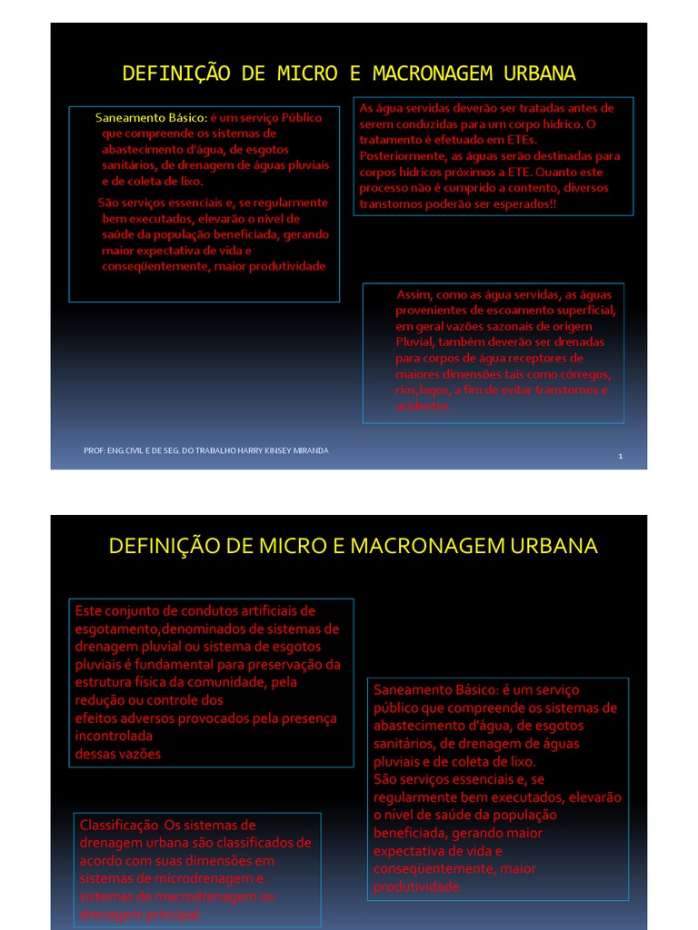 Aula 2 - Definicao de Micro e Macrodrenagem Urbana | Download grátis ...