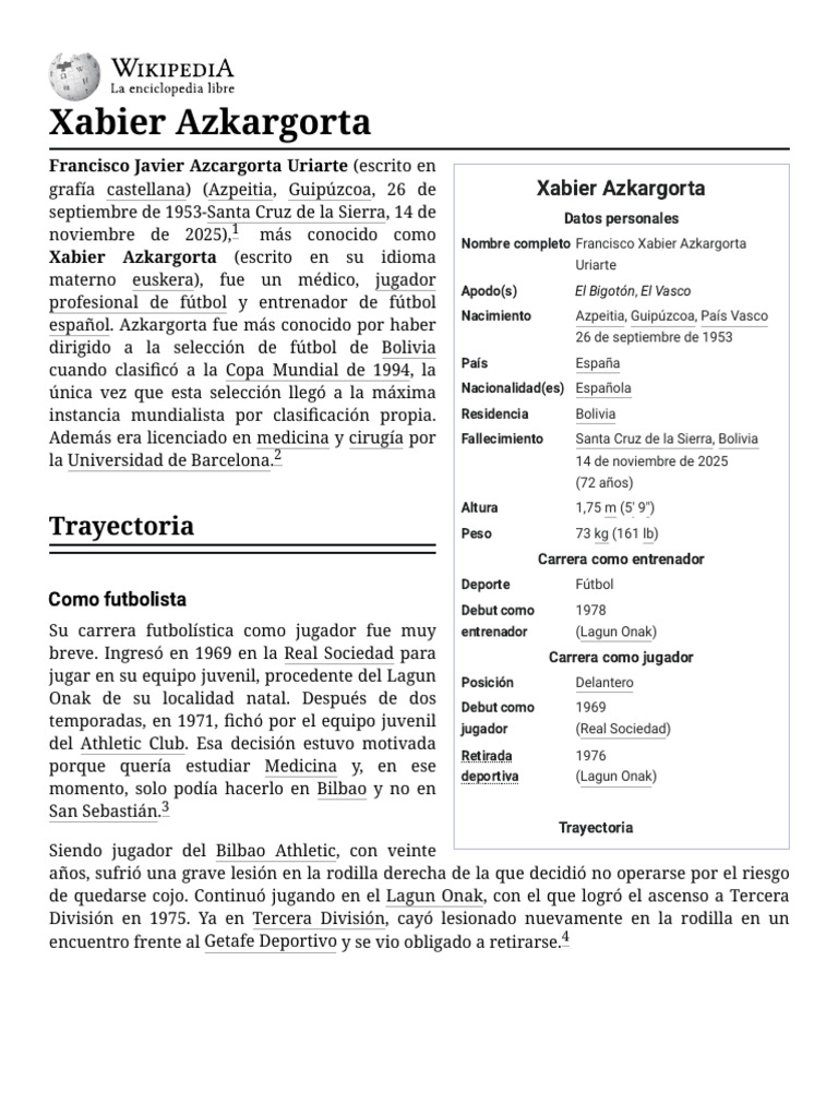 Xabier Azkargorta - Wikipedia, La Enciclopedia Libre | PDF | Asociación ...