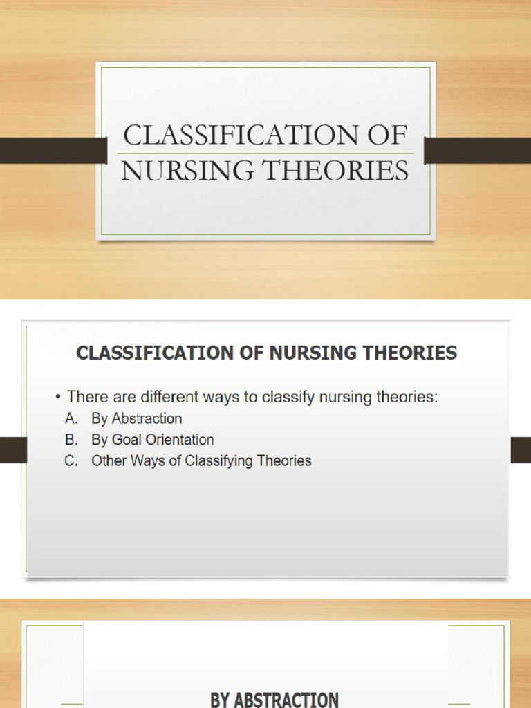 Classification of Nursing Theories | PDF