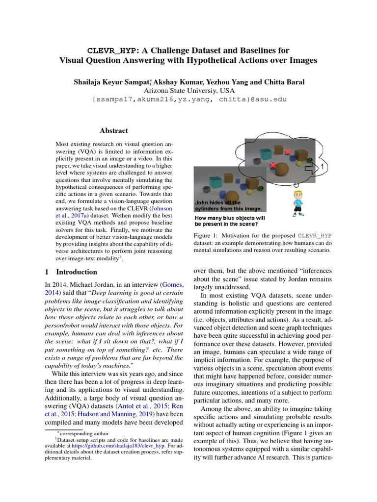 A Challenge Dataset and Baselines For Visual Question Answering With ...