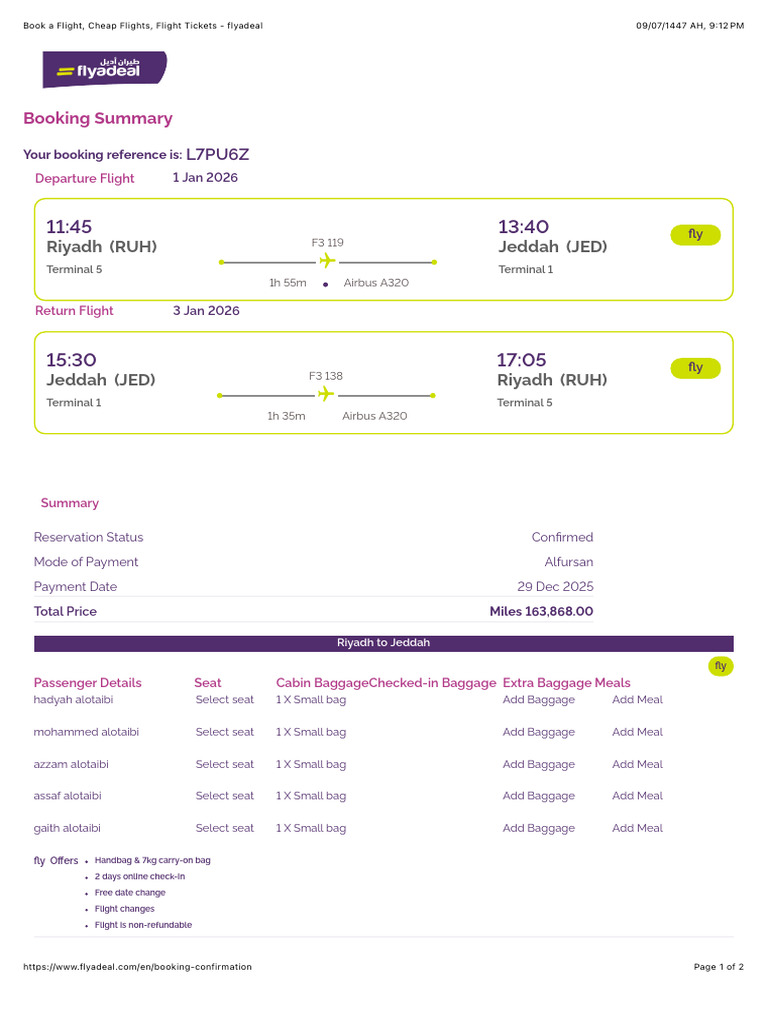 Book a Flight, Cheap Flights, Flight Tickets - Flyadeal | PDF | Aviation