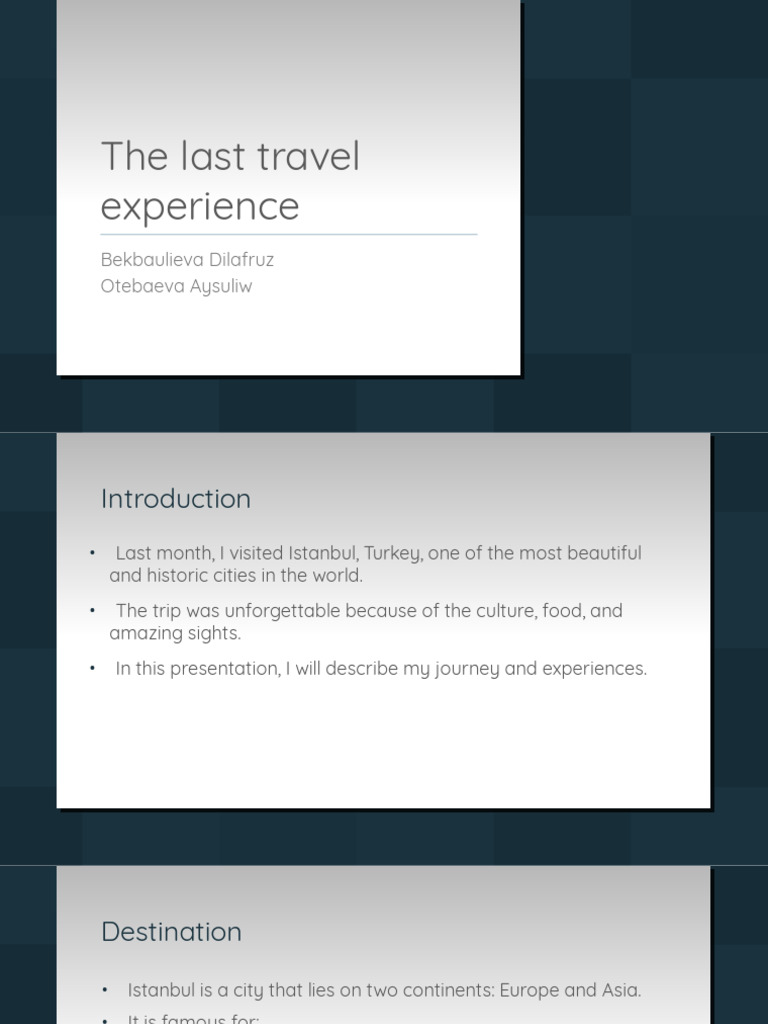 The Last Travel Experience | PDF | Istanbul | Turkey
