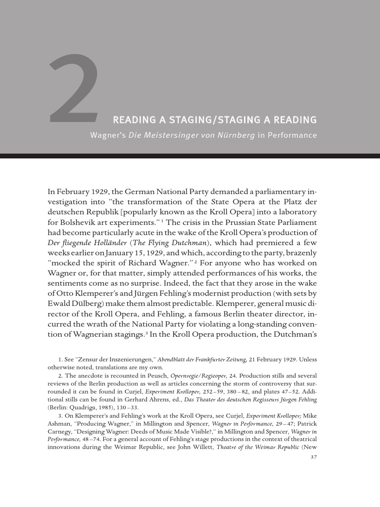 Reading A Staging:Staging A Reading | PDF | Richard Wagner | Opera