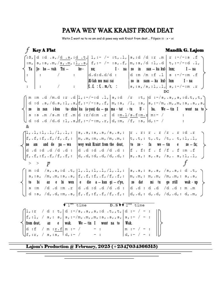 RCC Bokkos Chorus | PDF