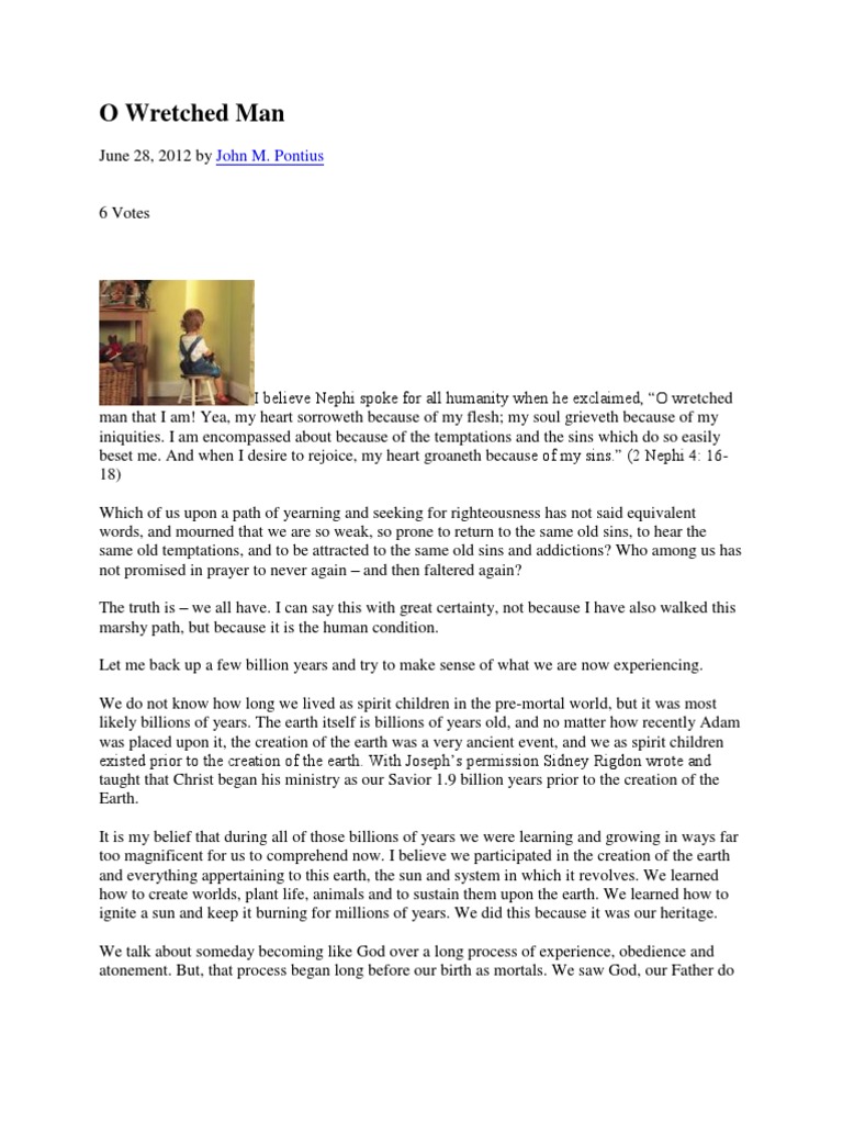 O Wretched Man | PDF | Sin | Atonement In Christianity