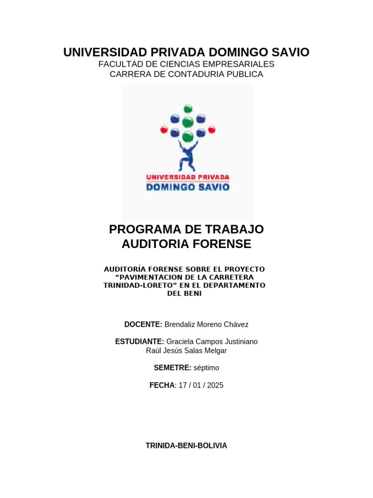 Programa de Trabajo-1 | PDF | Auditoría