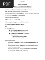 Storage and Memory Devices for Class 4 | PDF