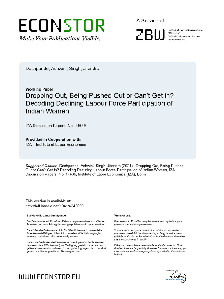 2021- 70 Pages Non IHI - WOmen Labour Force - Detailed Analysis Good ...