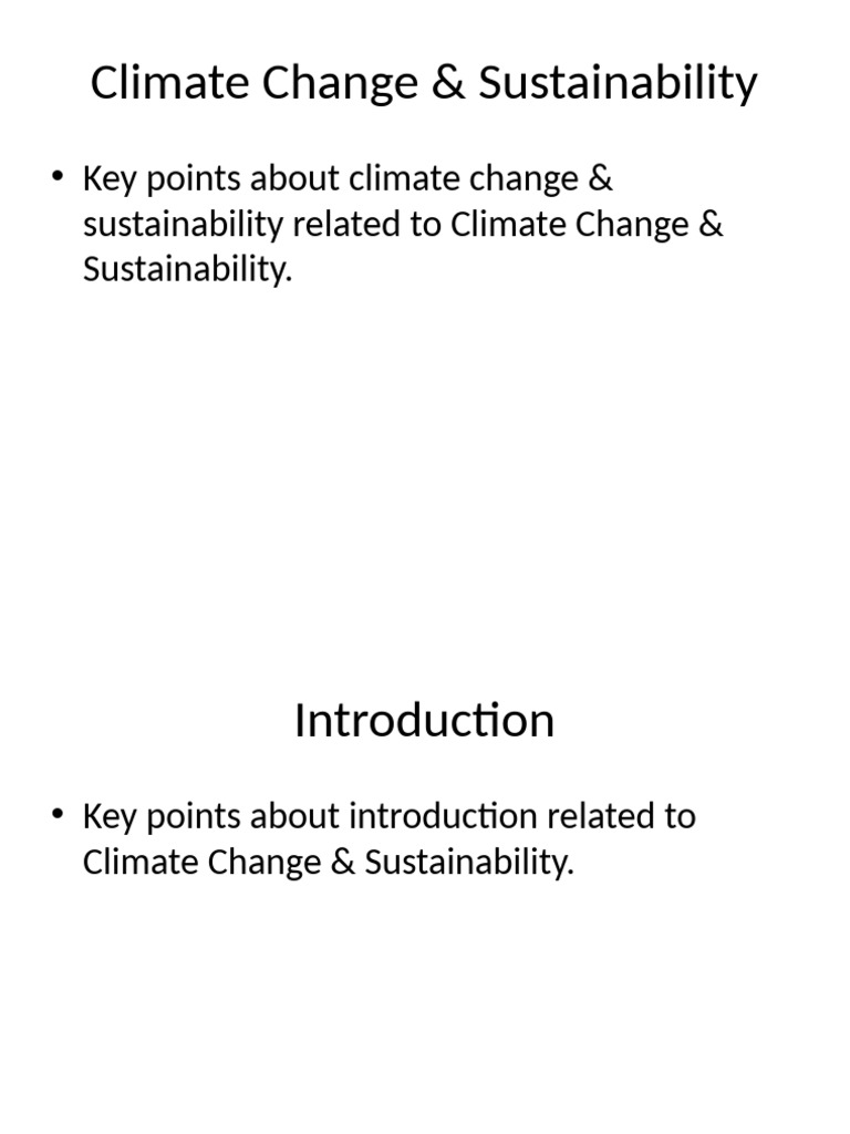 Climate Change & Sustainability | PDF