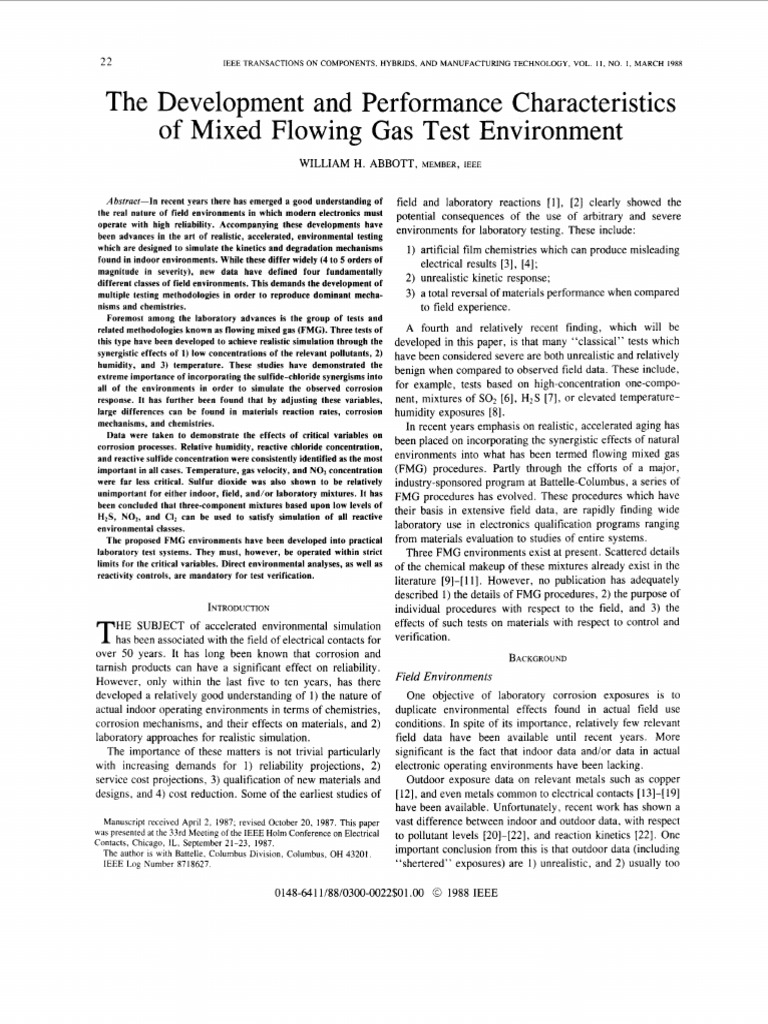 The Development and Performance Characteristics of Mixed Flowing Gas ...