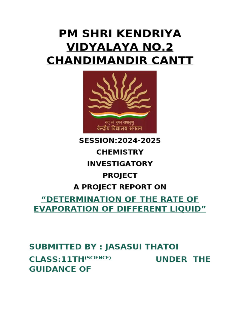 Investigatory Project for Jassu | PDF | Fibers | Ph