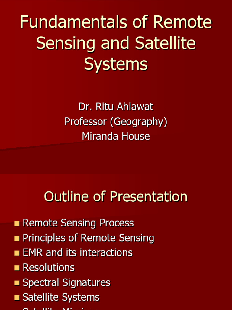 Fundamentals of Remote Sensing Satellite Systems | PDF | Remote Sensing ...