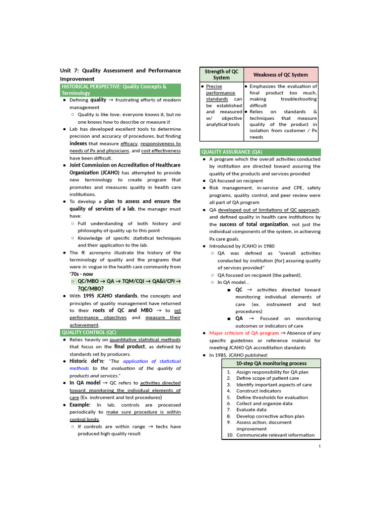 Unit 7 - Quality Assurance | PDF | Quality Assurance | Standard Deviation