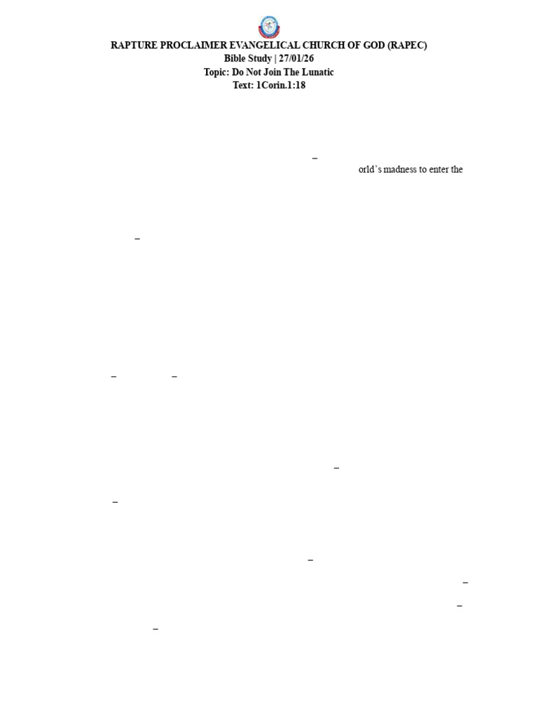 Do Not Join The Lunatics | PDF | Jesus | Theology