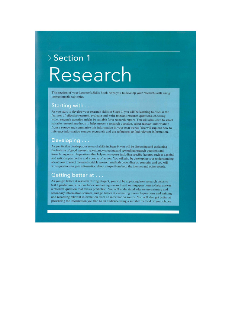 Research Skills Lesson 1 | PDF