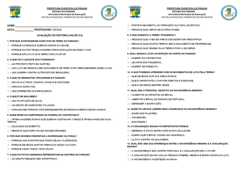 HIST 3 | PDF | Brasil | Escravidão
