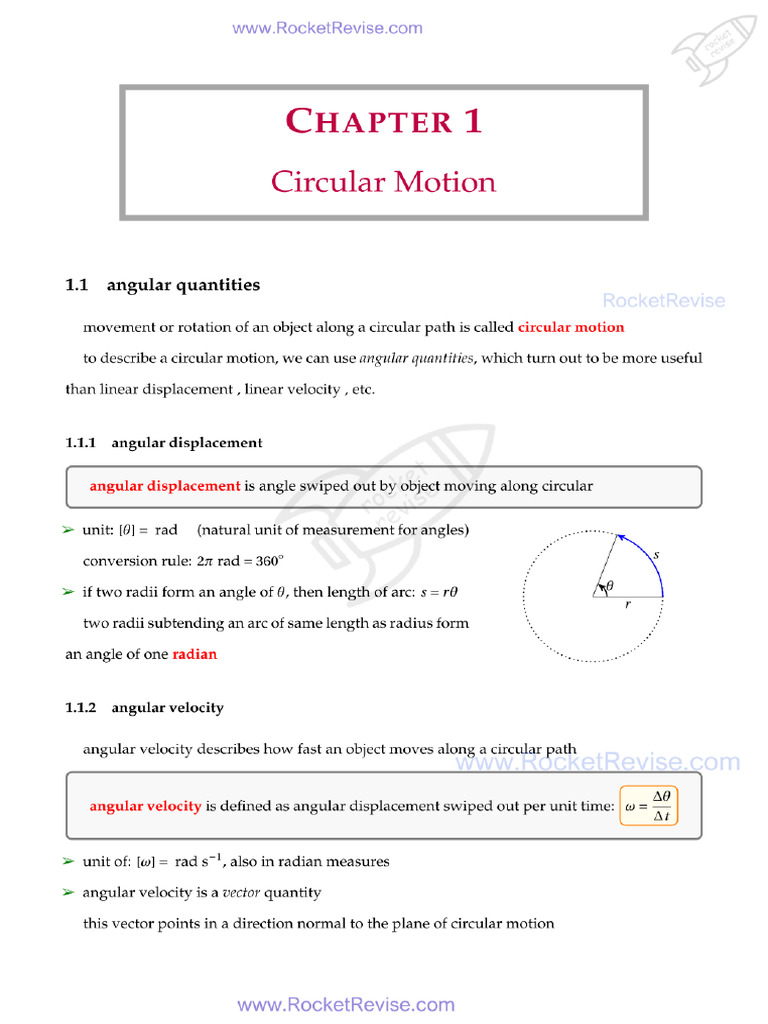 1 Circular Motion | PDF