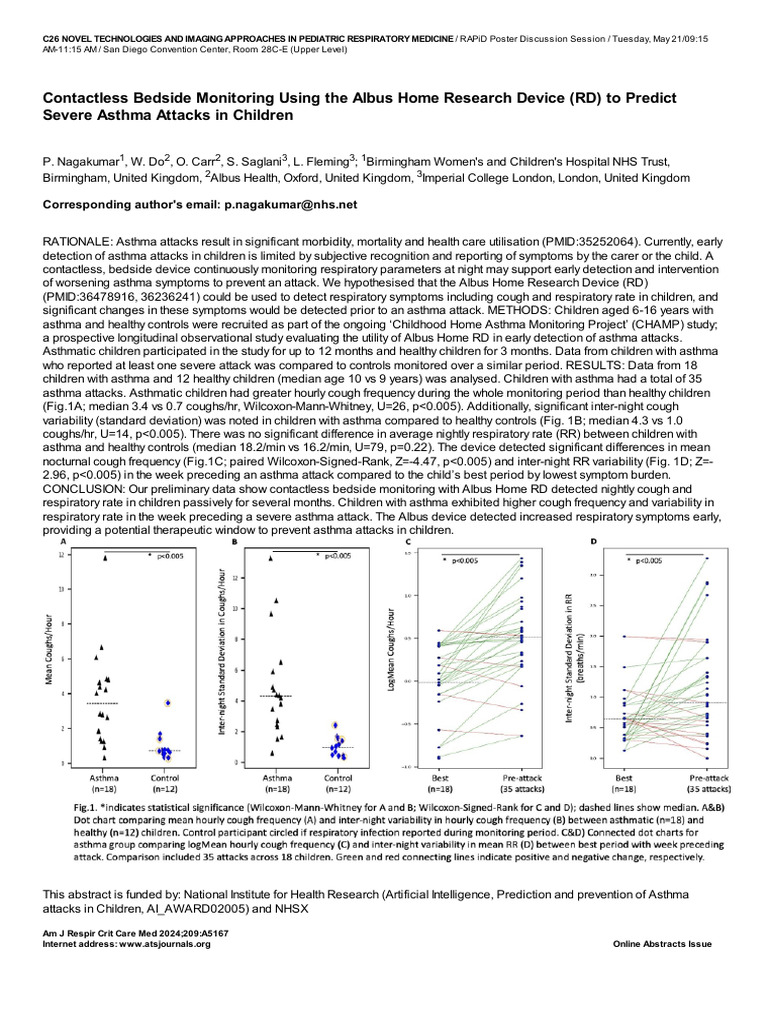 ATS-2024-Contactless Bedside Monitoring Using the Albus Home Research ...