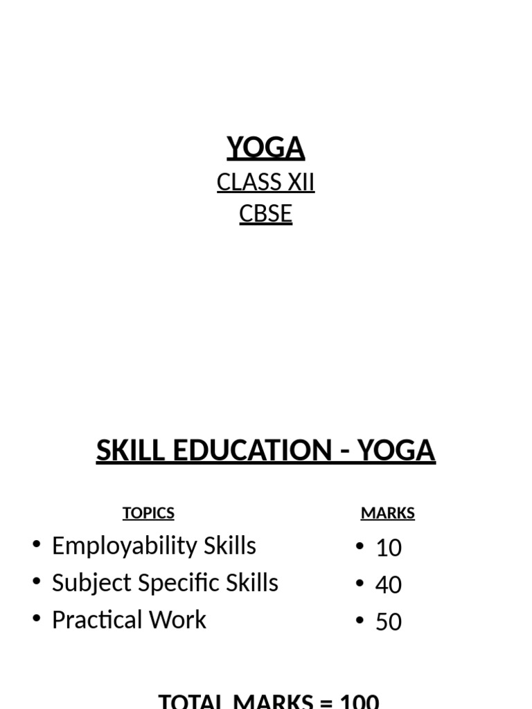Yoga Skill Education Ppt | PDF