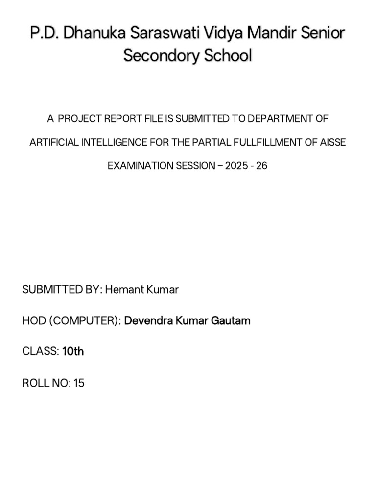Class 10 Artificial Intelligence Practical File | PDF | Computing | Computer Programming