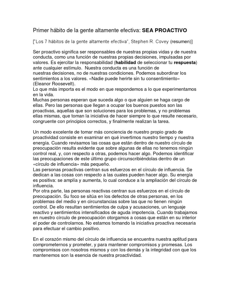 Sea Proactivo | PDF | Toma de decisiones | Ciencias del comportamiento
