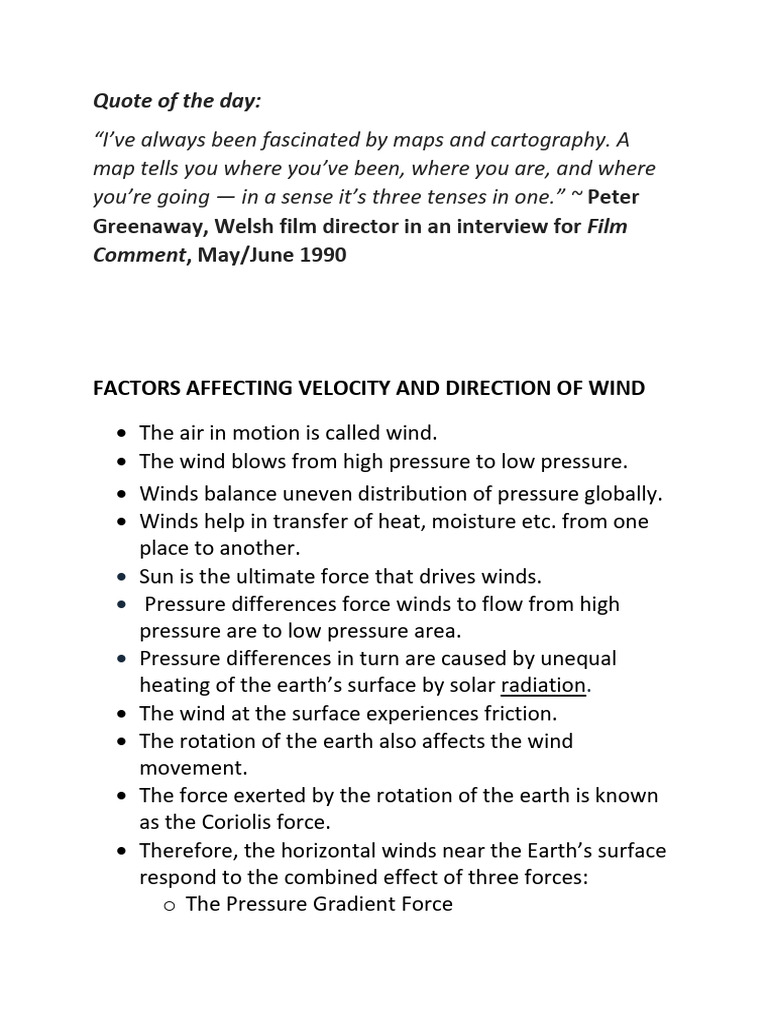 Forces on Wind , Zone of Convergence and Divergence (2) | PDF | Wound ...