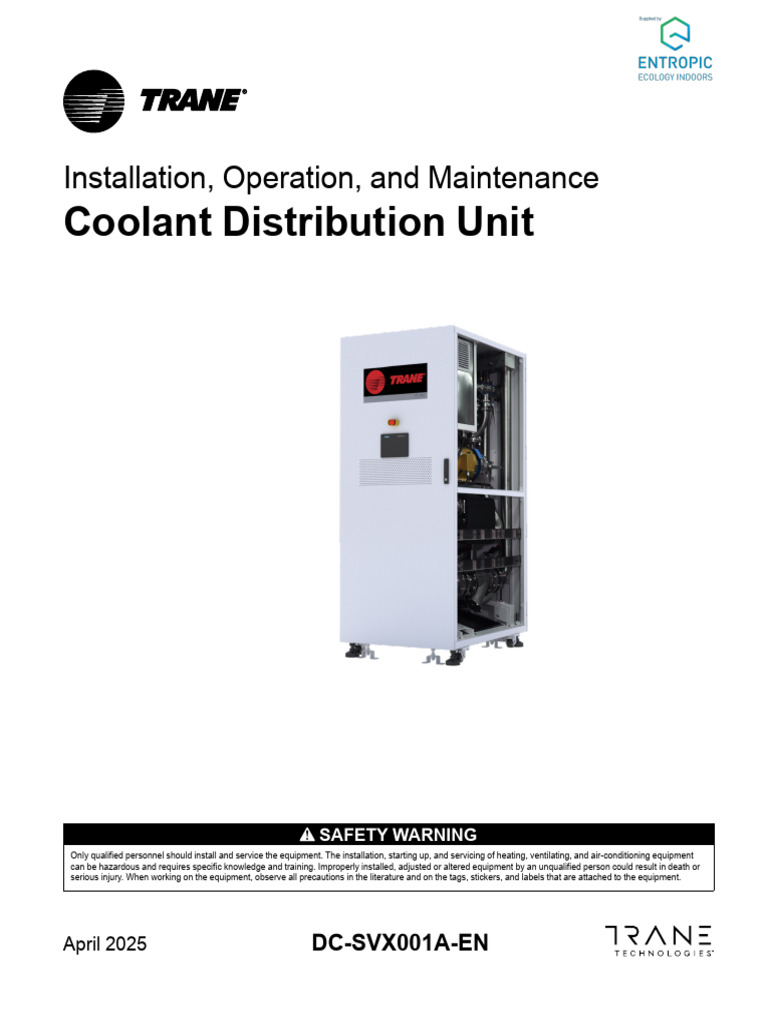 Coolant Distribution Unit (CDU) OM | PDF | Chlorofluorocarbon | Valve