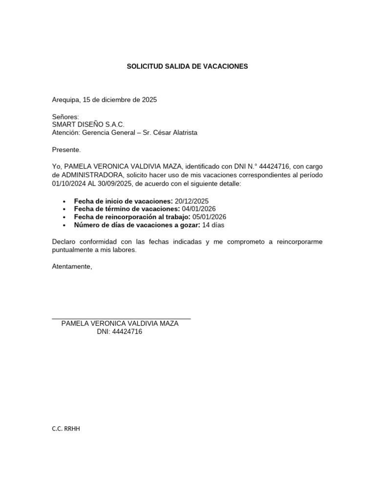 Salida de Vacaciones Pamela (004) | PDF