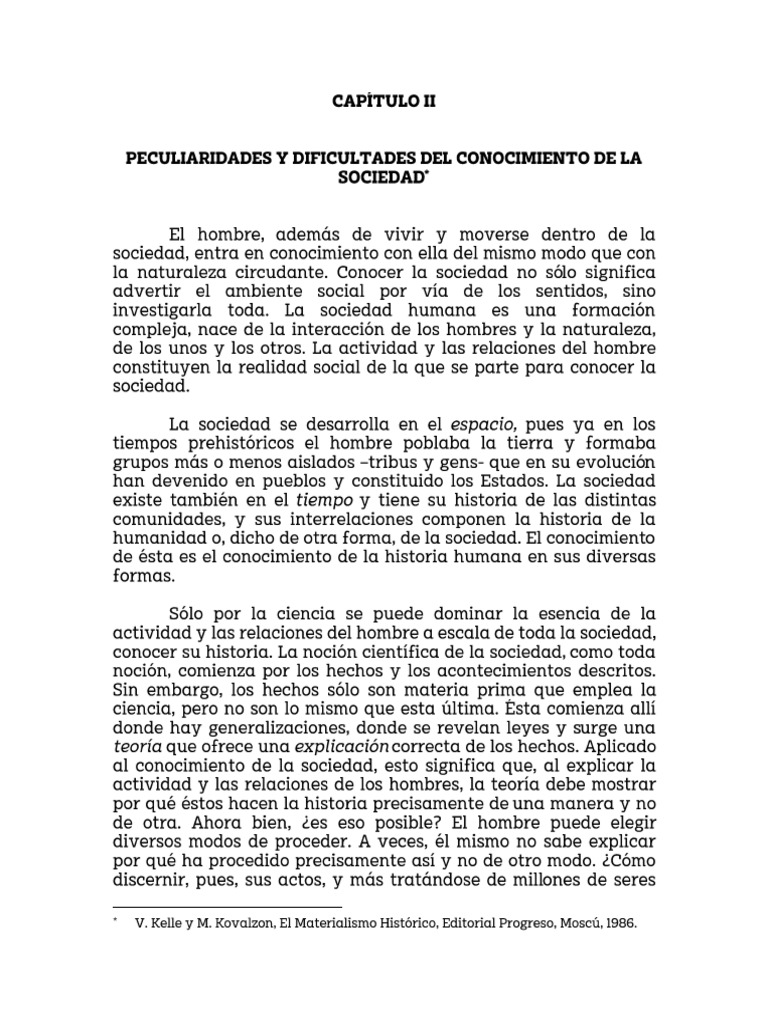 Capítulo 02 Peculiaridades del Conocimiento Sociedad | PDF | Dialéctico | Conocimiento