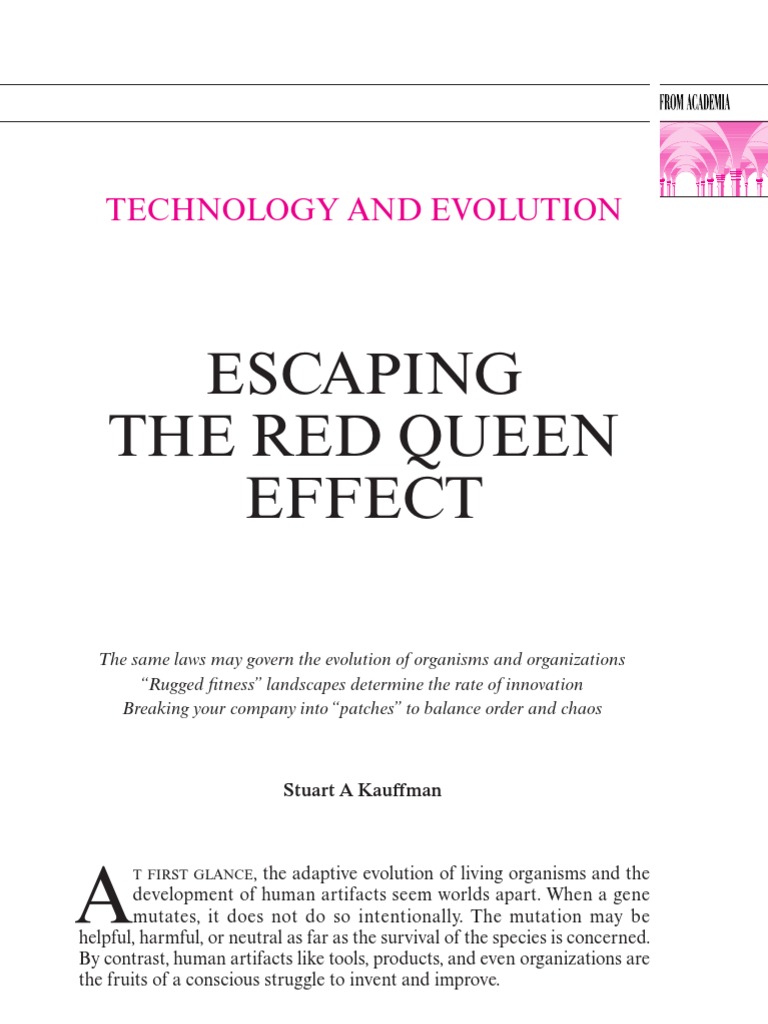 Escaping The Red Queen Effect: Technology and Evolution | PDF ...