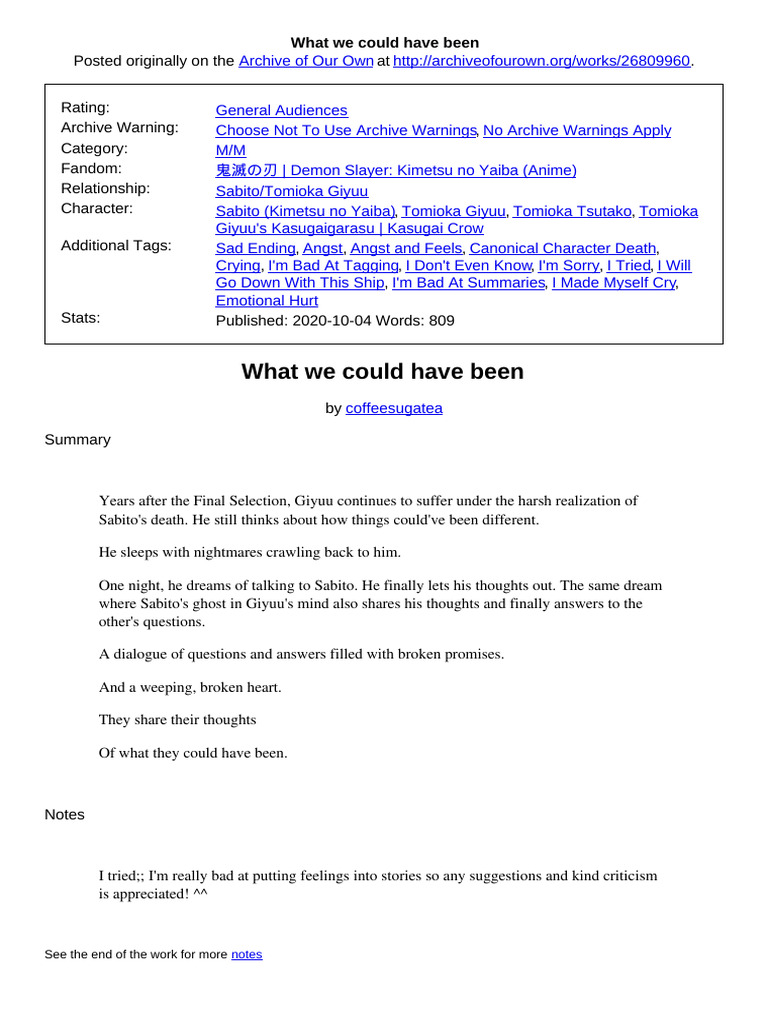 What We Could Have Been | PDF