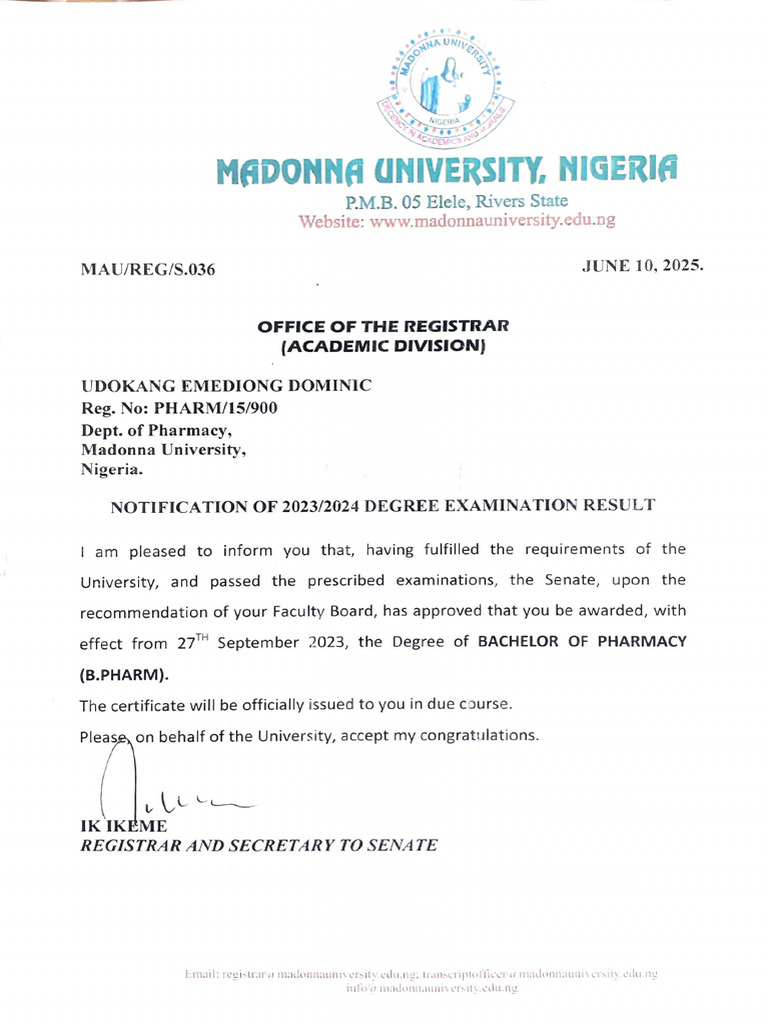 Statement of Result | PDF