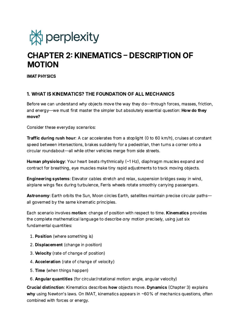 Chapter 2_ Kinematics – Description of Motion (2) | PDF | Acceleration ...